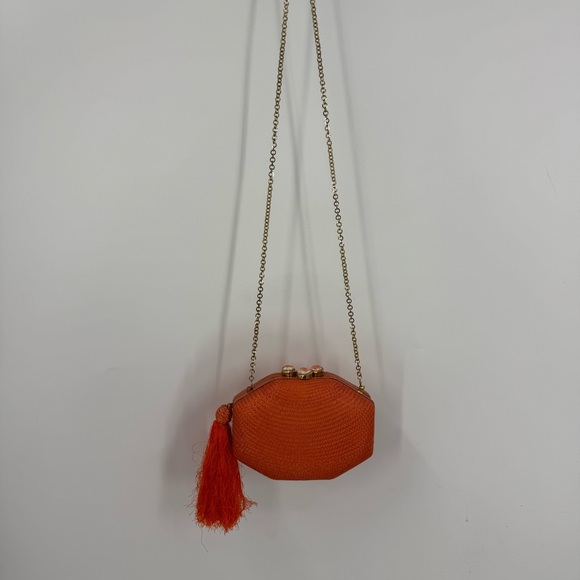 Rafe | Bags | Rafe Orange Octagon Shape Tassel Chainlink Strap Bag ...